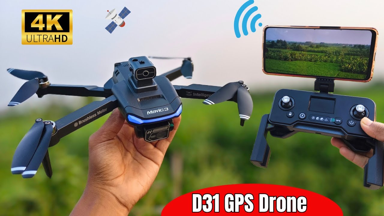 🎥 Unboxing & Review: D31 Dual Camera GPS Drone | Obstacle Avoidance ...