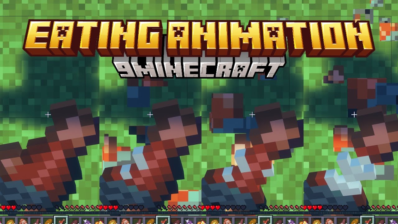 🍪EATING ANIMATION TEXTURE PACK for BEDROCK | MINECRAFT PE +1.21 # ...