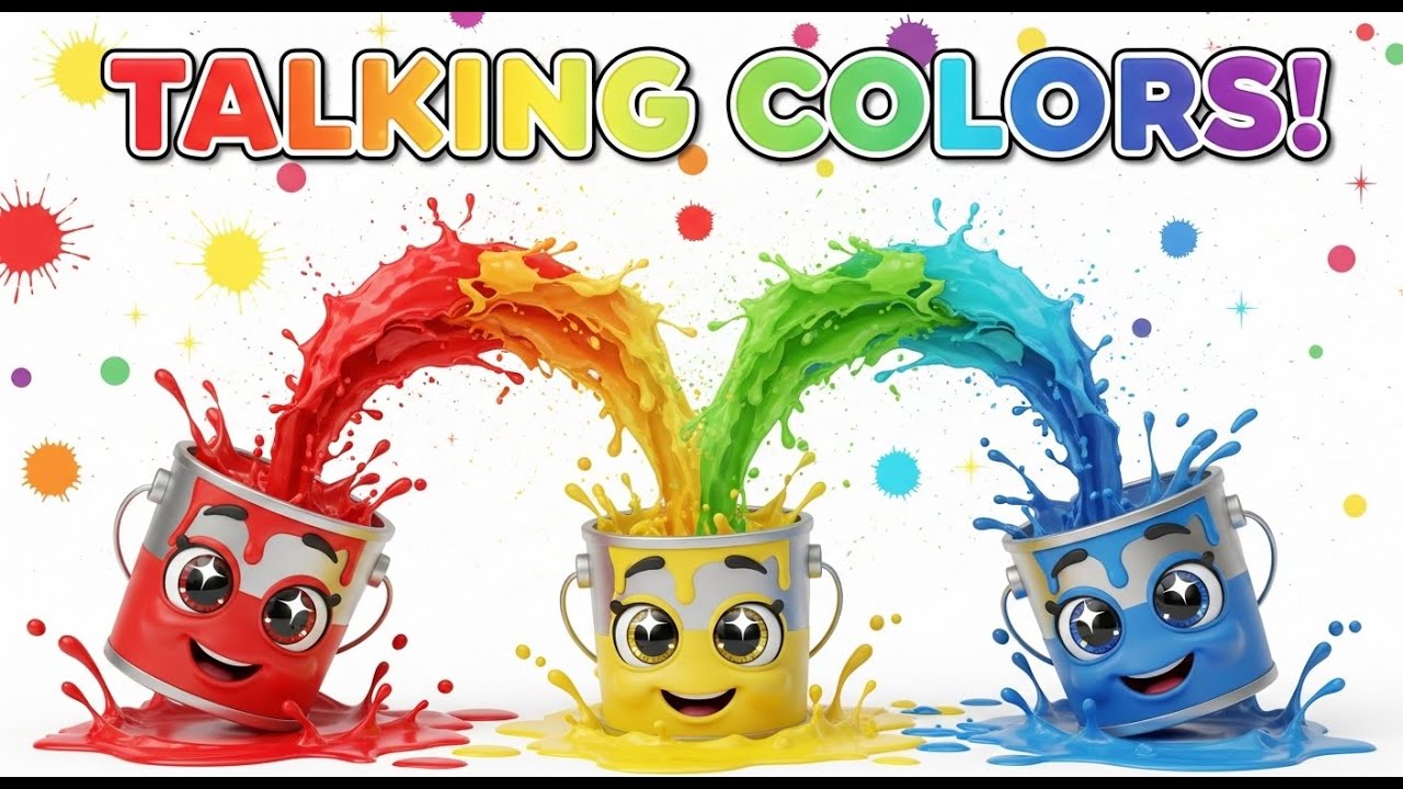 Learn Colors with Talking Paint Buckets 🪣🗣️ | Fun Colors Song for Kids ...