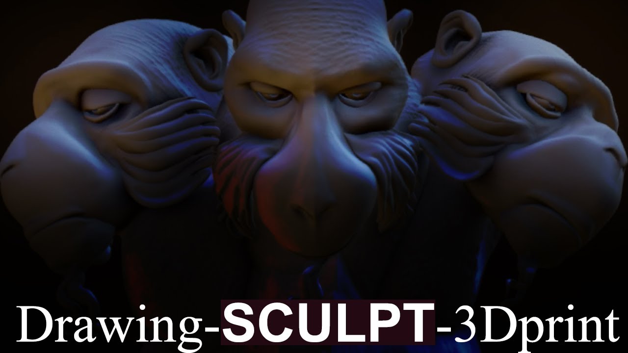 Animal Art, Drawing to 3D sculpt to 3D Print - YouTube