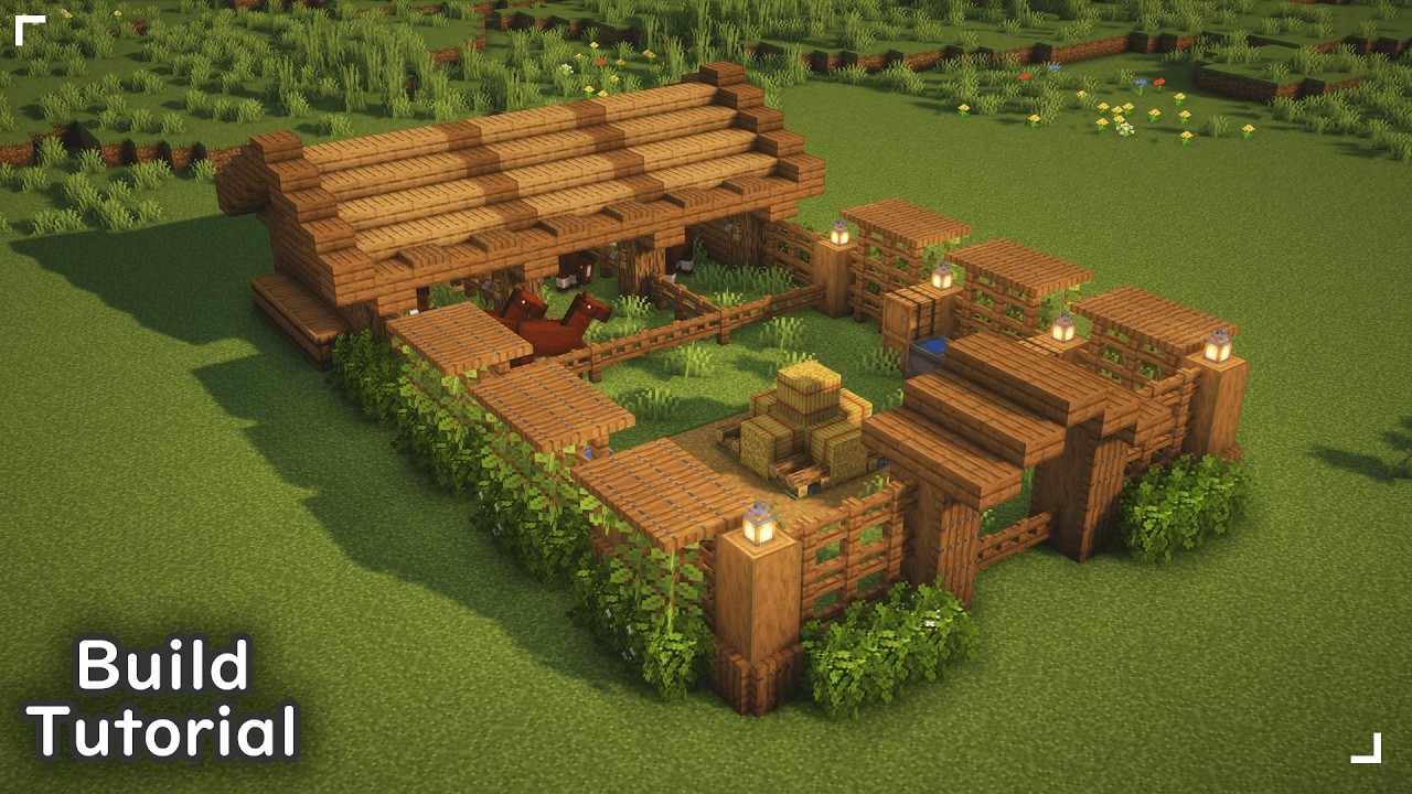 [Minecraft Tutorial] 🐎 Wooden Horse Stables 🪵 - YouTube