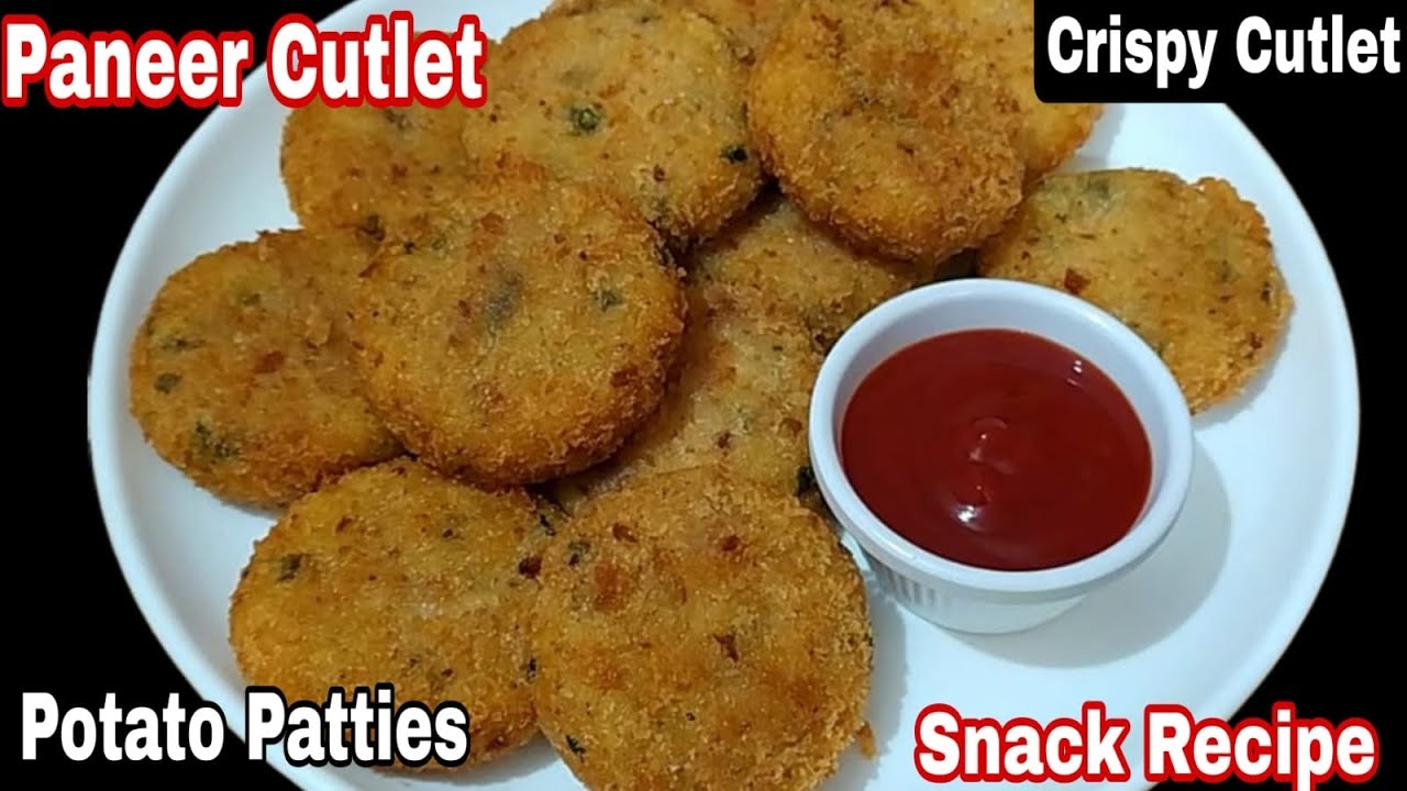 Paneer Cutlet Recipe/Crispy Potato Patties/Cutlet Recipe/Aloo tikki ...