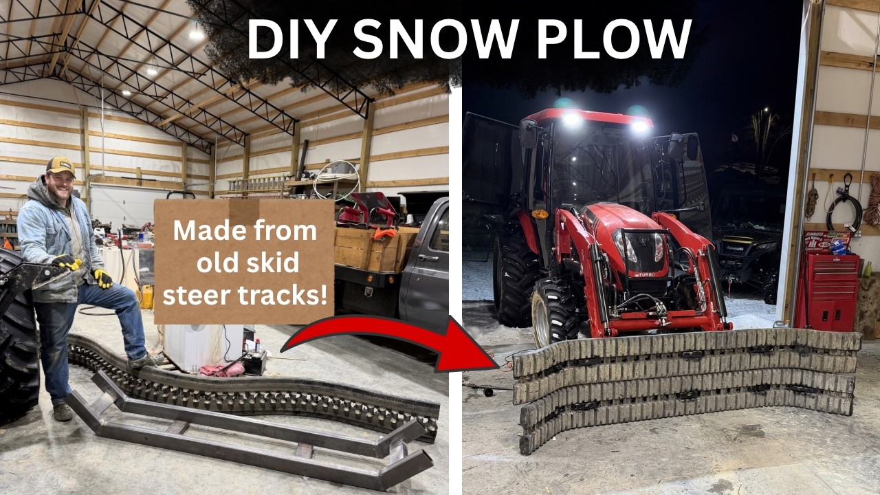 HOW TO BUILD SNOW PLOW FROM SKID STEER TRACKS | DIY Snow Plow - YouTube