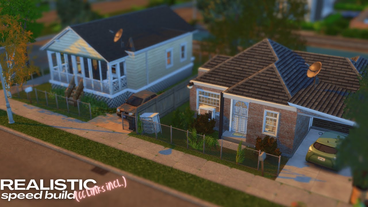 cc realistic homes | speed build | sims 4 - YouTube