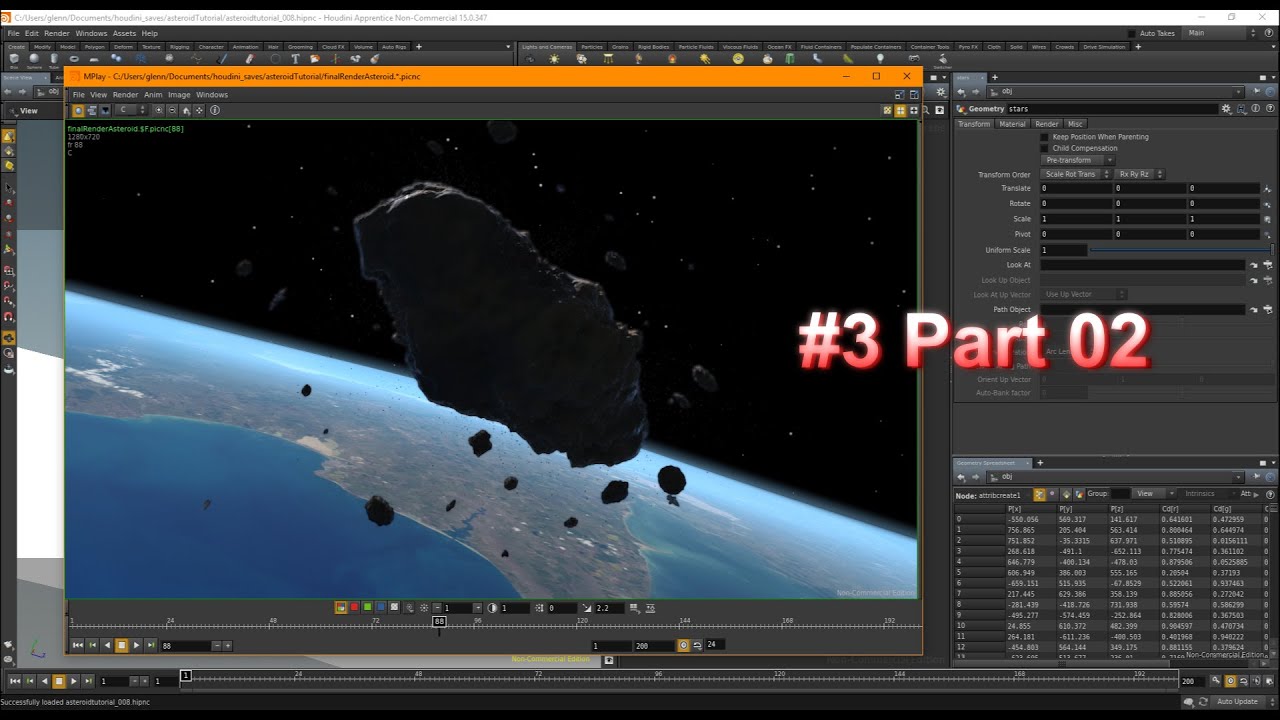 Asteroid Tutorial In Houdini #3 Part Two - YouTube