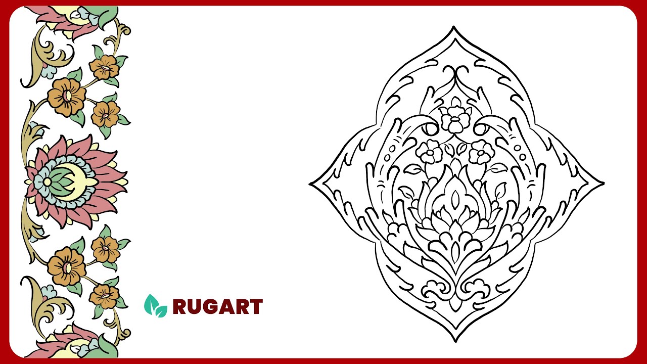 How to Draw a Classic Persian Motif | Step-by-Step Floral Design - YouTube
