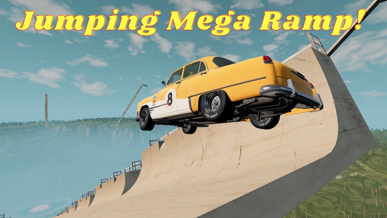 Jumping Mega Ramp! Beamng drive #27 @luckyonetwo - YouTube