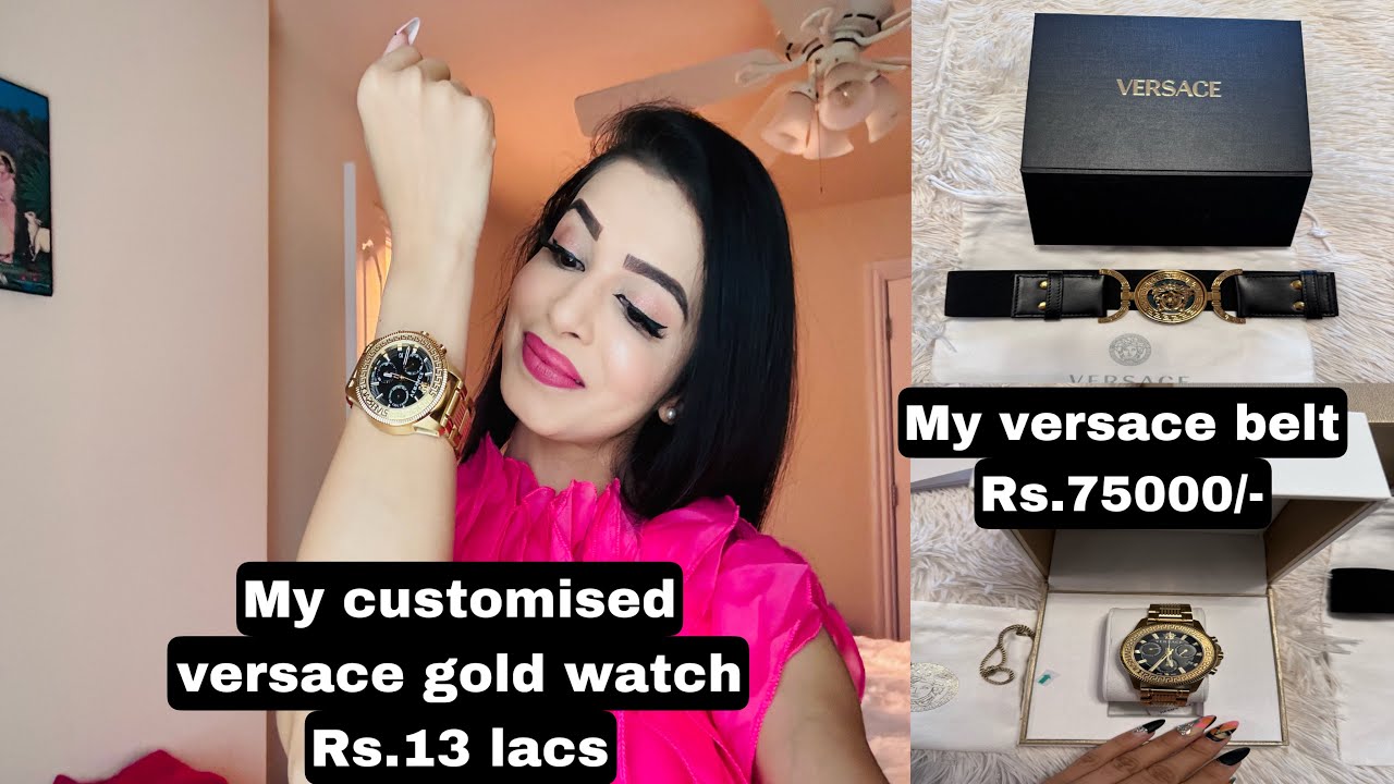 My customised gold watch from versace | Belt | most expensive , Newyork ...