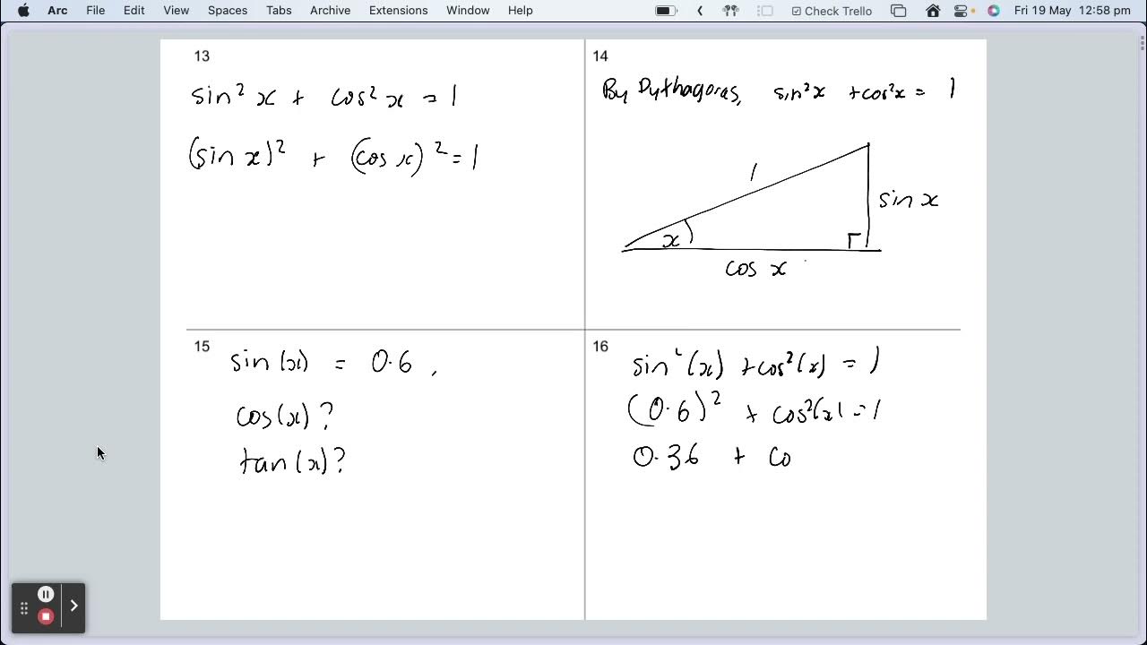 Trigonometry - pythagorean identity.webm - YouTube