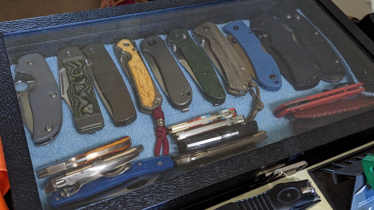 My locking knife collection 2023 (part 1) arranged in steel order ...