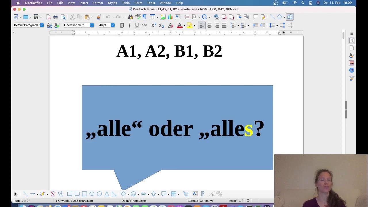 Deutsch lernen learn German "alle" und "alles" A1, A2, B1, B2 - YouTube