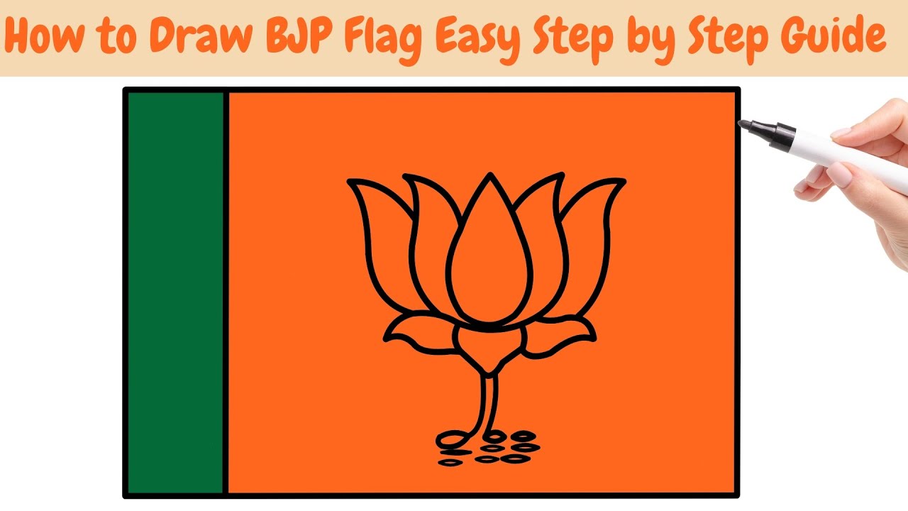 How to Draw the Bharatiya Janata Party BJP Flag - Easy Step-by-Step ...