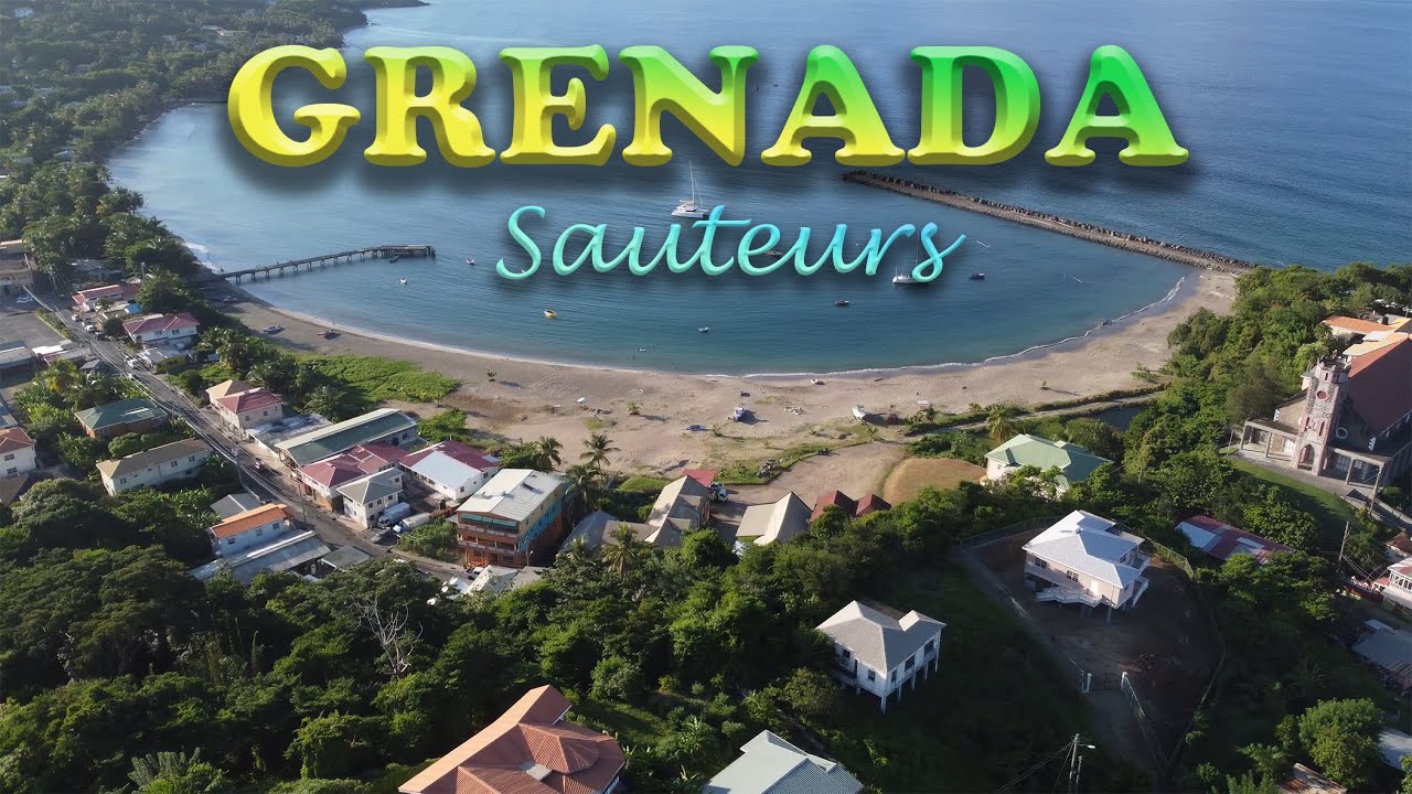 Birds eye view of Sauteurs, Leapers Hill and the Break Water Cinematic ...
