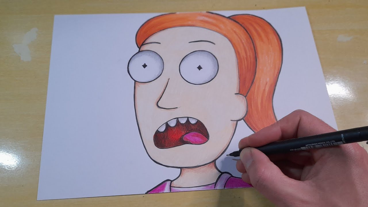 COMO DESENHAR A SUMMER SMITH DO DESENHO RICK AND MORTY - YouTube