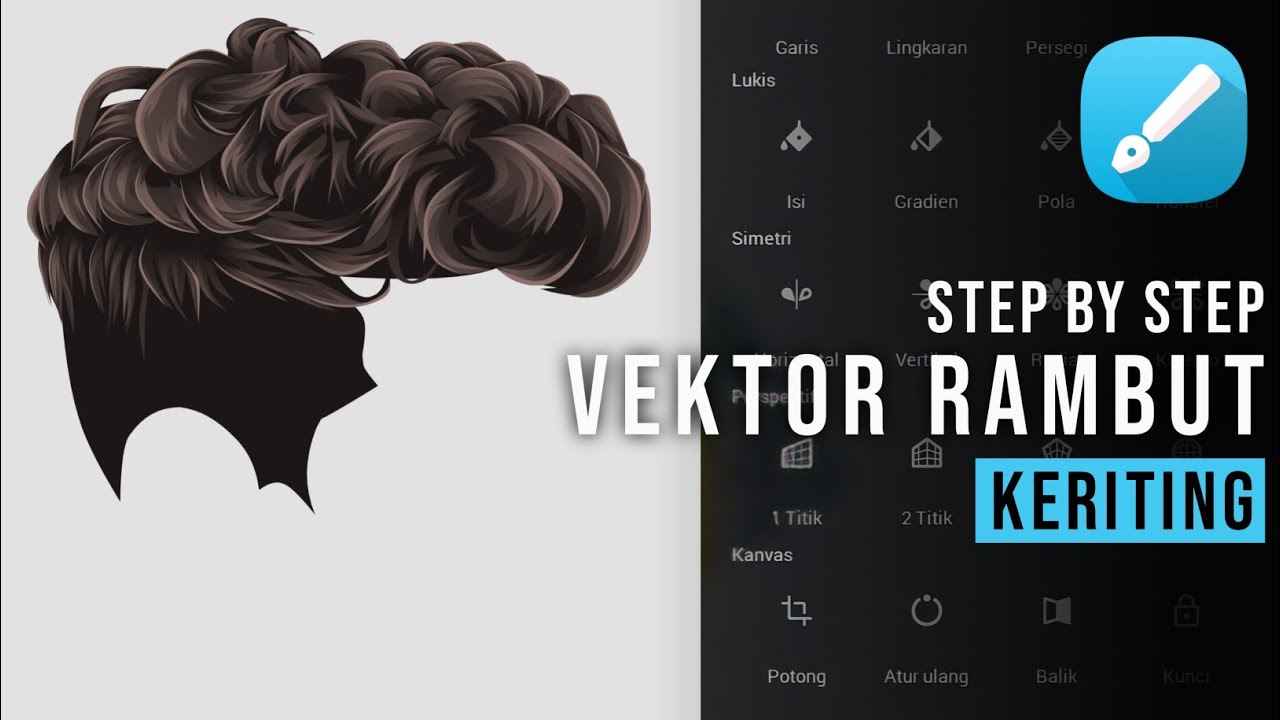Tutorial Vector Rambut Keriting Infinite Design | Infinite Design ...