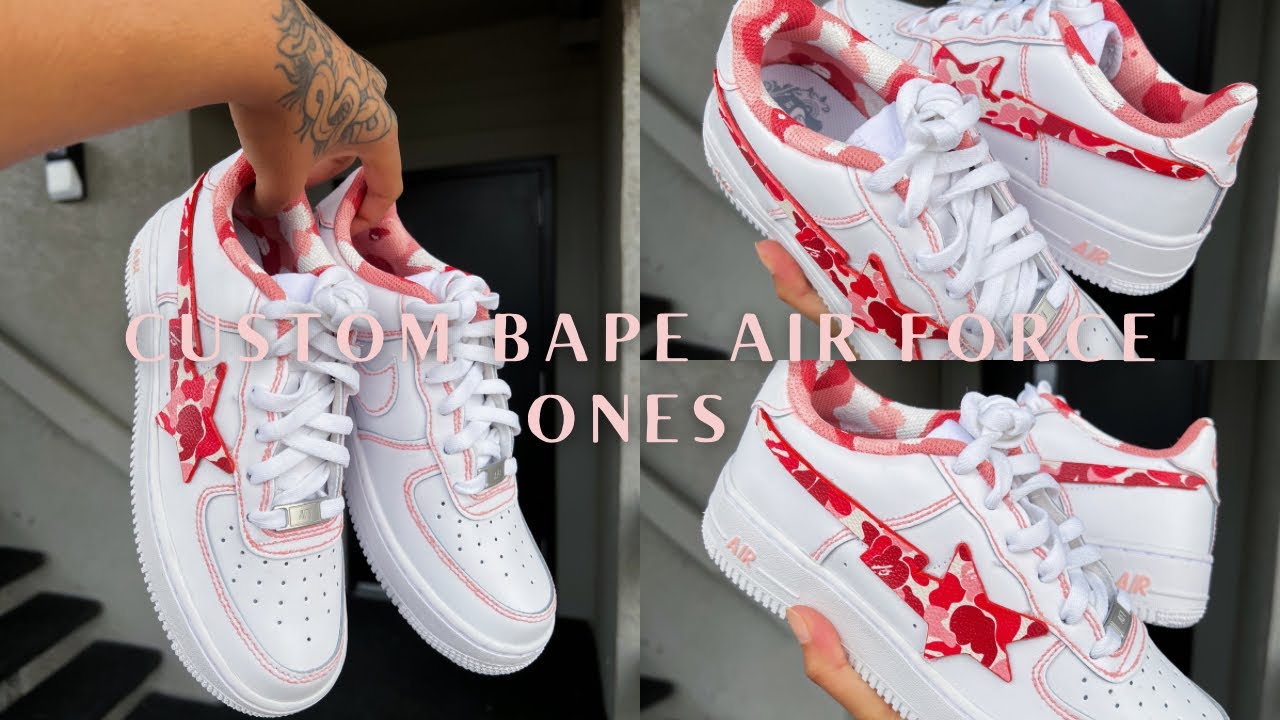 Bape inspired custom Air Force ones - YouTube