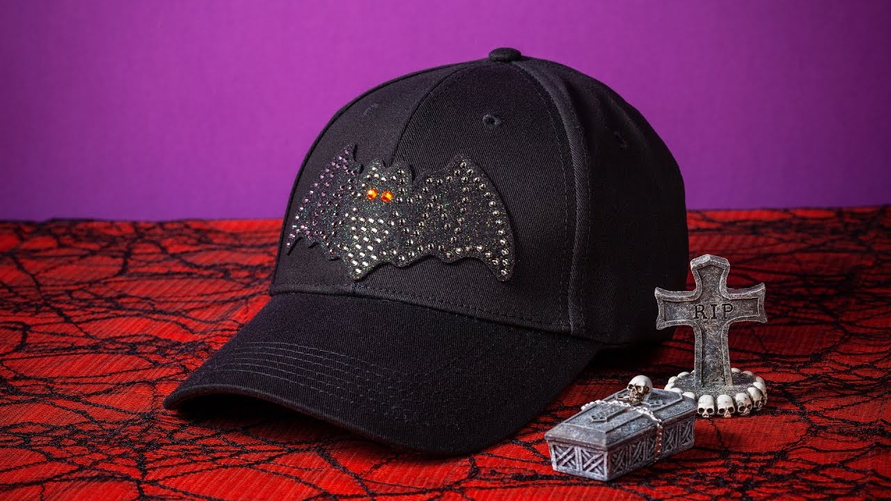 Canvas Project : Rhinestone Bat Cap - YouTube