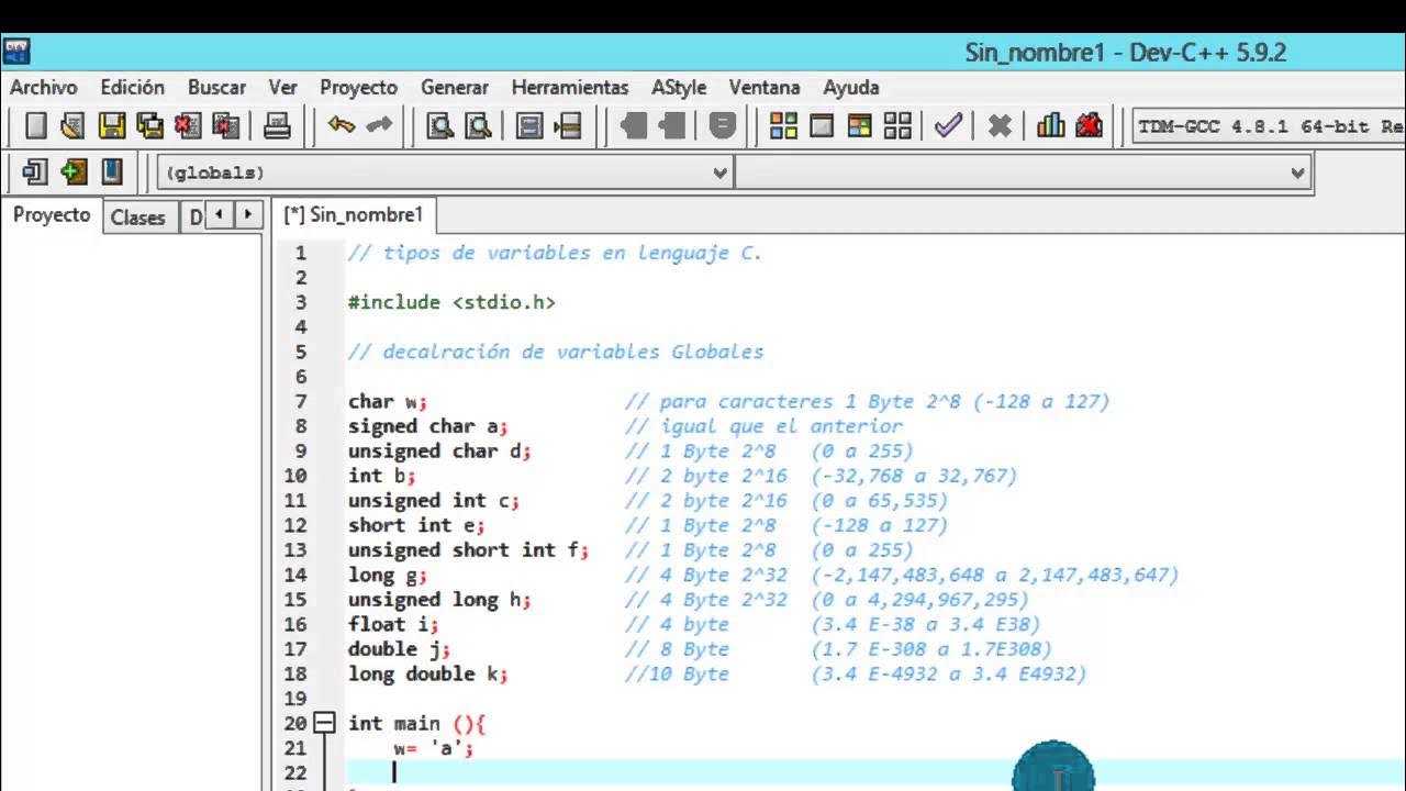 Curso de C. Tutorial 6. Tipos de variables - YouTube