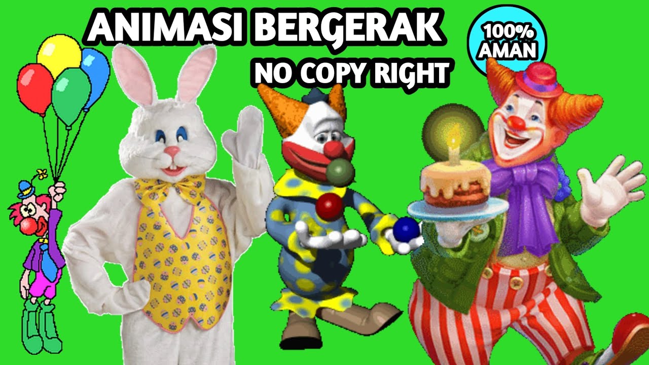 animasi bergerak badut green sreen clown animasi berjalan gif badut ...