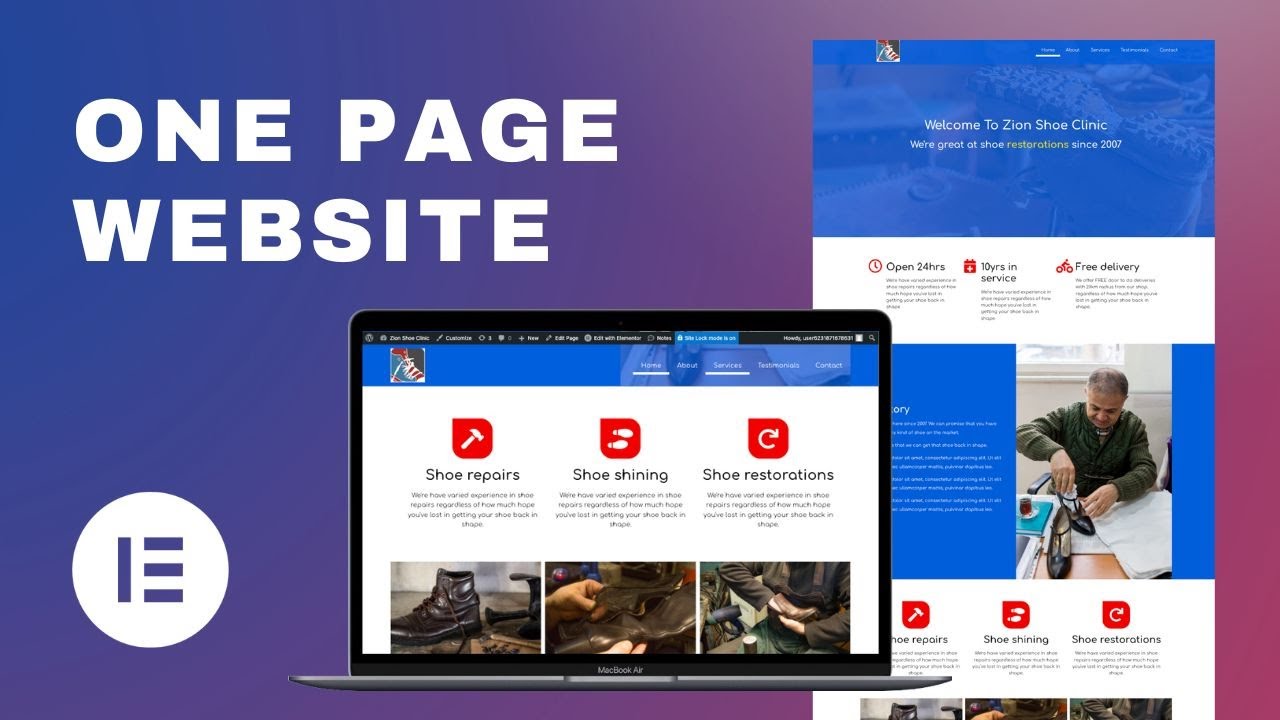 Create a One Page Website using Elementor Flexbox Container 2022 - YouTube
