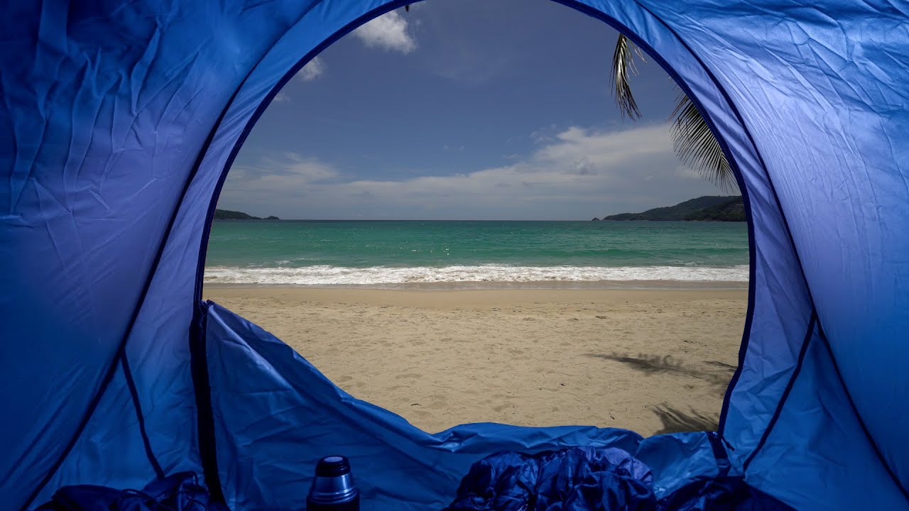 Camping in the Beach | 6 Hours Relax with Wave Sound I It's so Relaxing ...