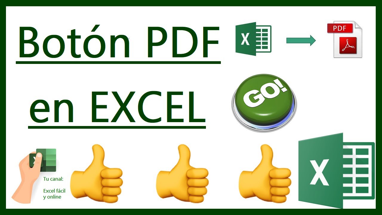 📊 Crea un BOTÓN en EXCEL para GENERAR un PDF en SEGUNDOS ⏱️ ¡Fácil y Rápido! 🚀 - YouTube
