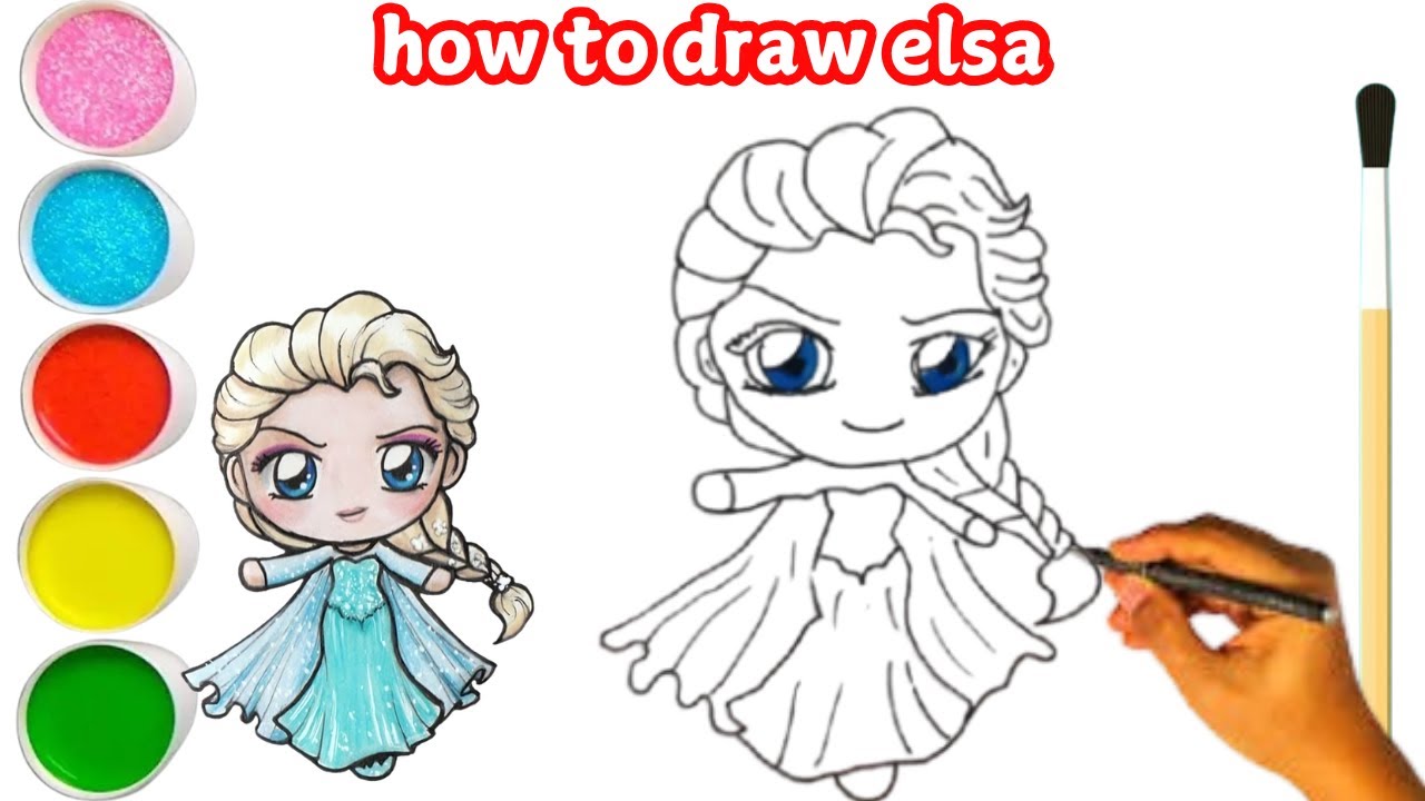 How to Draw Disney Princesse | Elsa Easy Drawing Tutorial & Art - YouTube