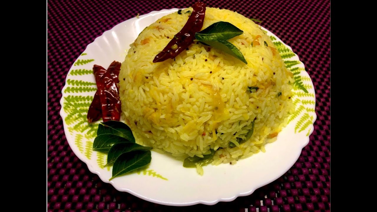 Mango rice recipe/Andhra Style Mamidikaya Pulihora/Mavinakaya Chitranna ...