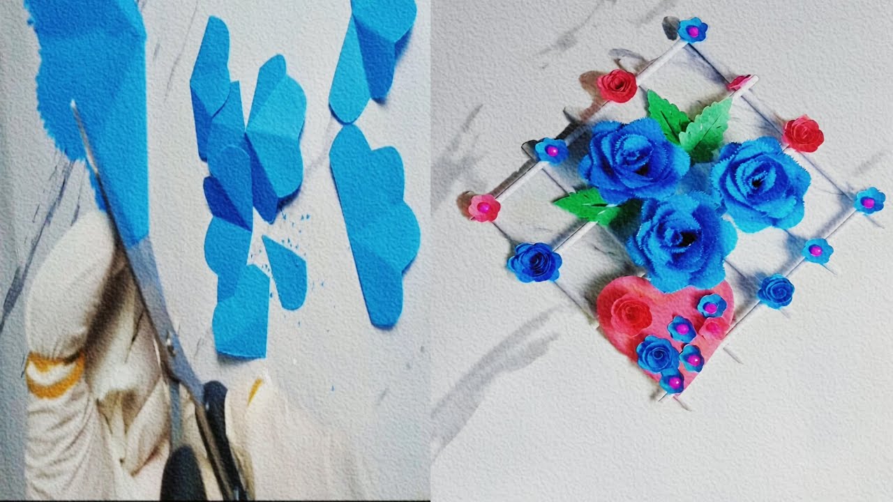 Bloomin'💠💙 Beautiful Paper Flower Wall Hanging Tutorial - YouTube