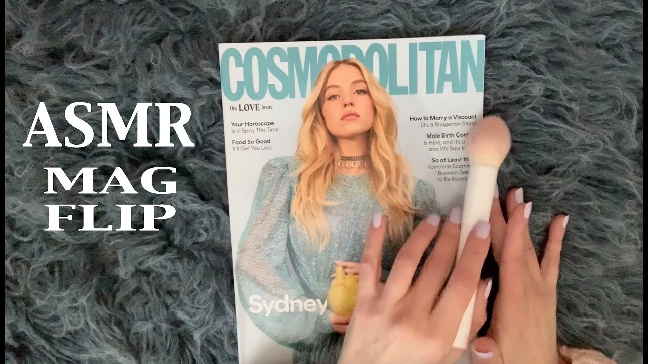 ASMR MAG FLIP THRU AND WHISPERED GUM CHEWING - YouTube