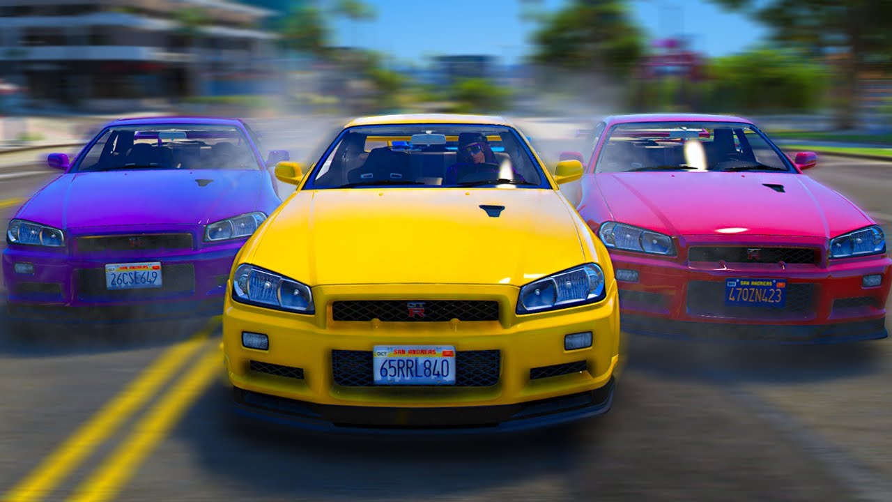 R34 Skyline Gang Takes Over In GTA 5 RP - YouTube