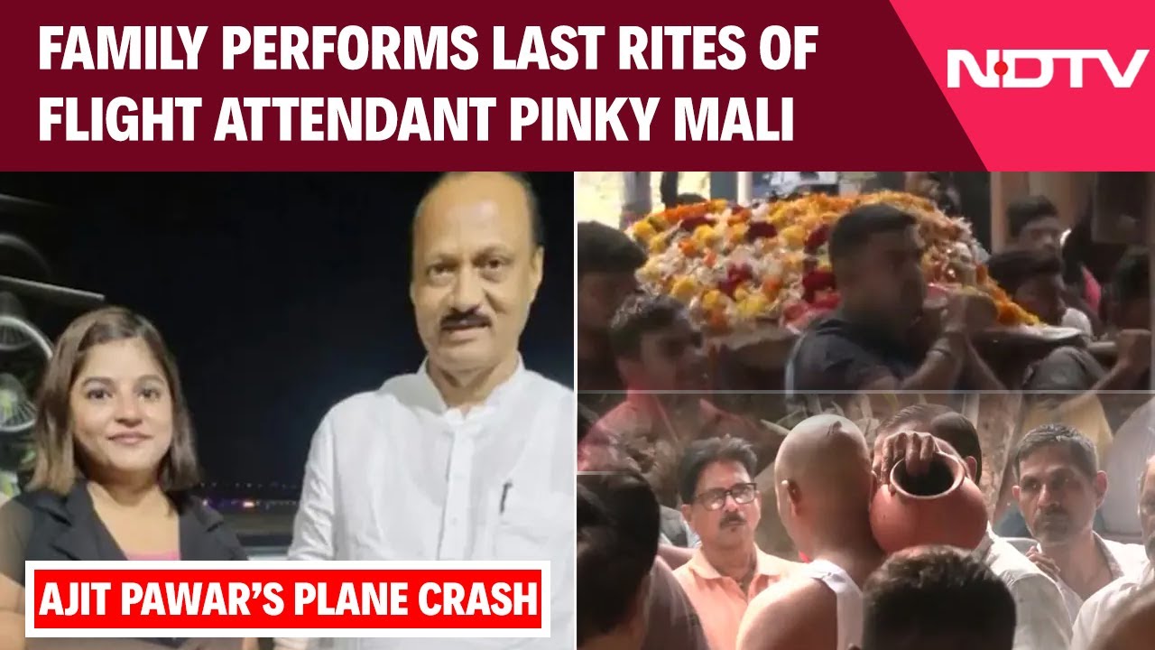 Family Performs Last Rites Of Ajit Pawar's Flight Attendant Pinky Mali ...