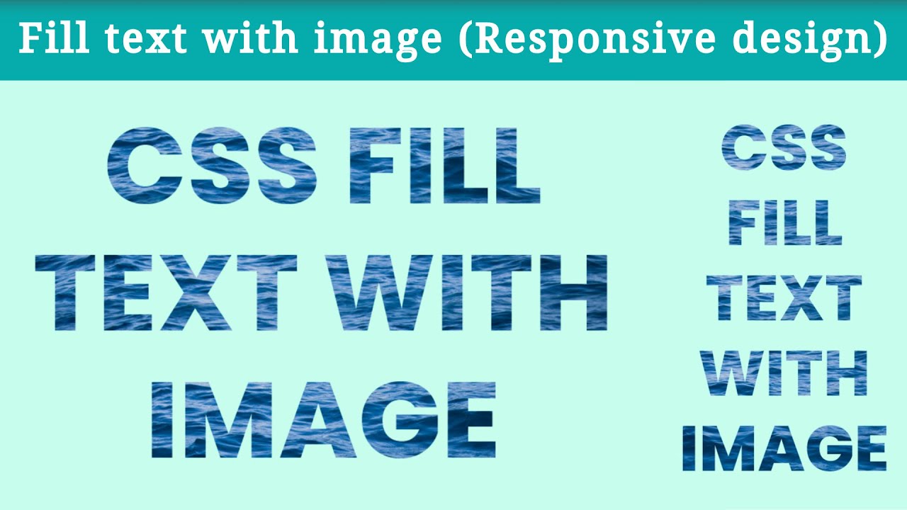 Fill text with image using CSS - Responsive design - YouTube
