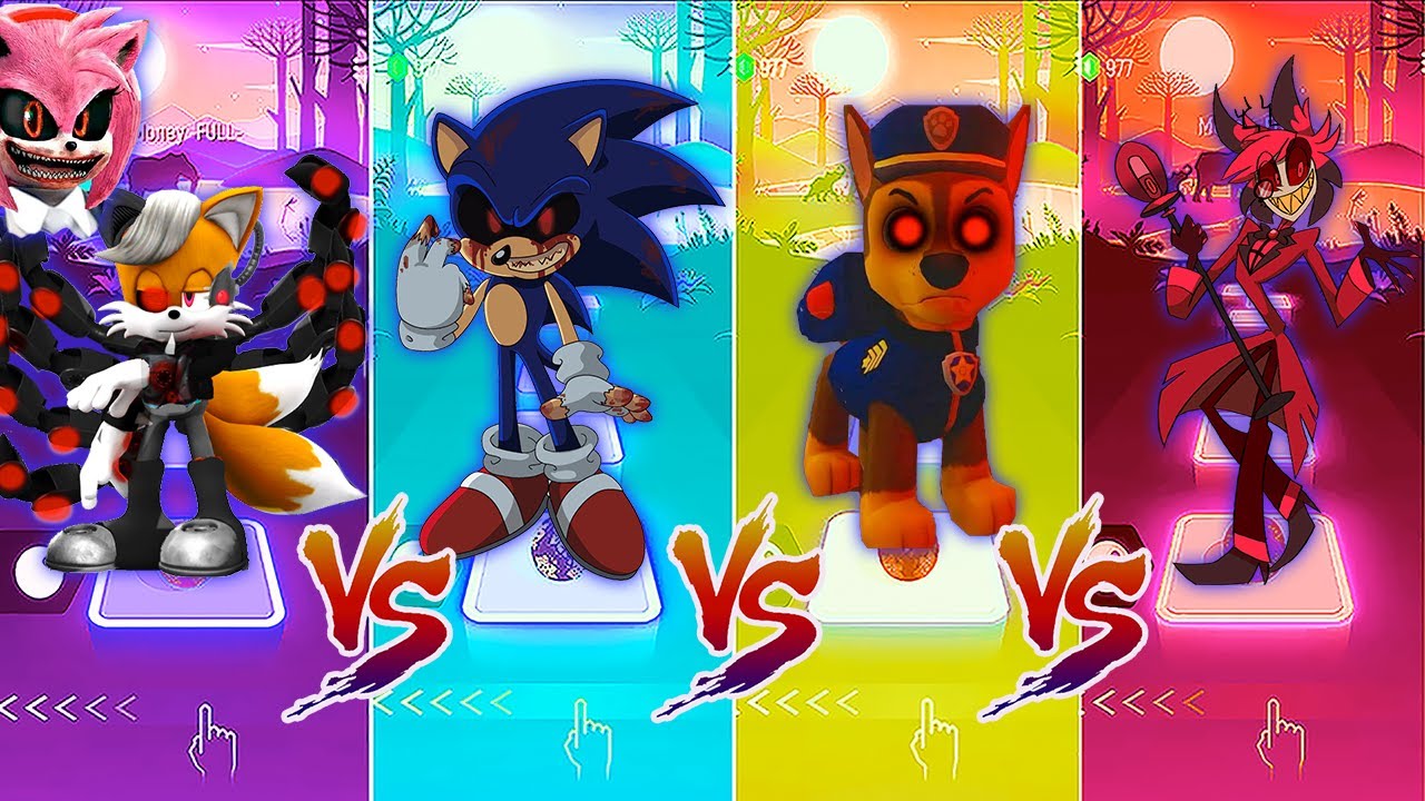 Tails Nine Exe Amy Exe Vs Sonic Exe Vs Paw Patrol Exe Vs Hazbin Hotel