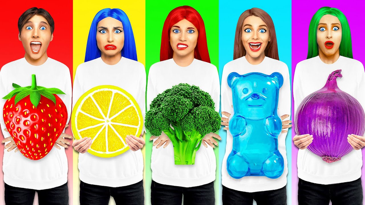 FOOD OF THE SAME COLORS CHALLENGE #4 같은 색상의 음식 도전 Multi DO 다 마 - YouTube