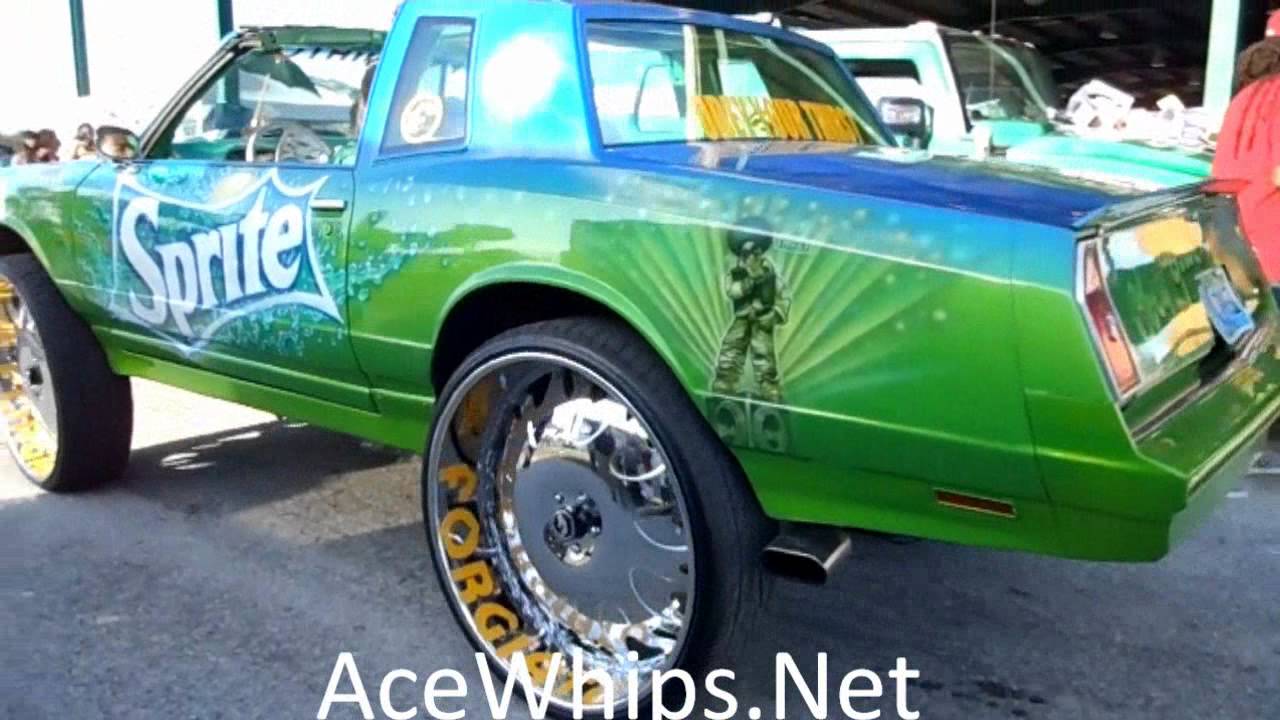 AceWhips.NET- Sprite Chevy Monte Carlo on 30" Grassetto Forgiatos - YouTube