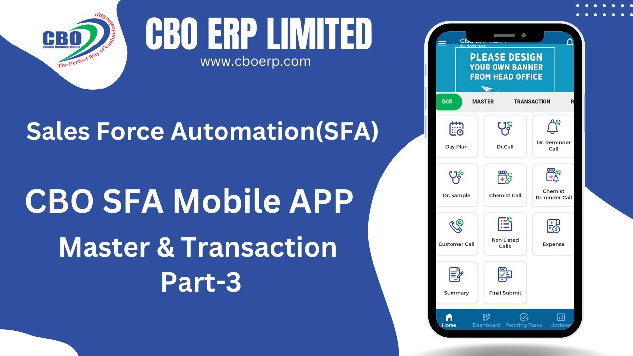 Master & Transaction Part | SFA Mobile App Guide | SFA Module | Best MR Reporting Software | ERP ...