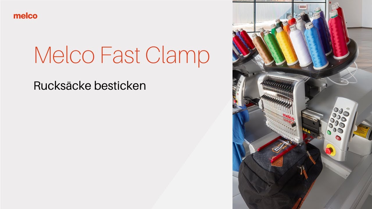 Anleitungsvideo: Rucksack besticken mit dem Melco Fast Clamp - YouTube