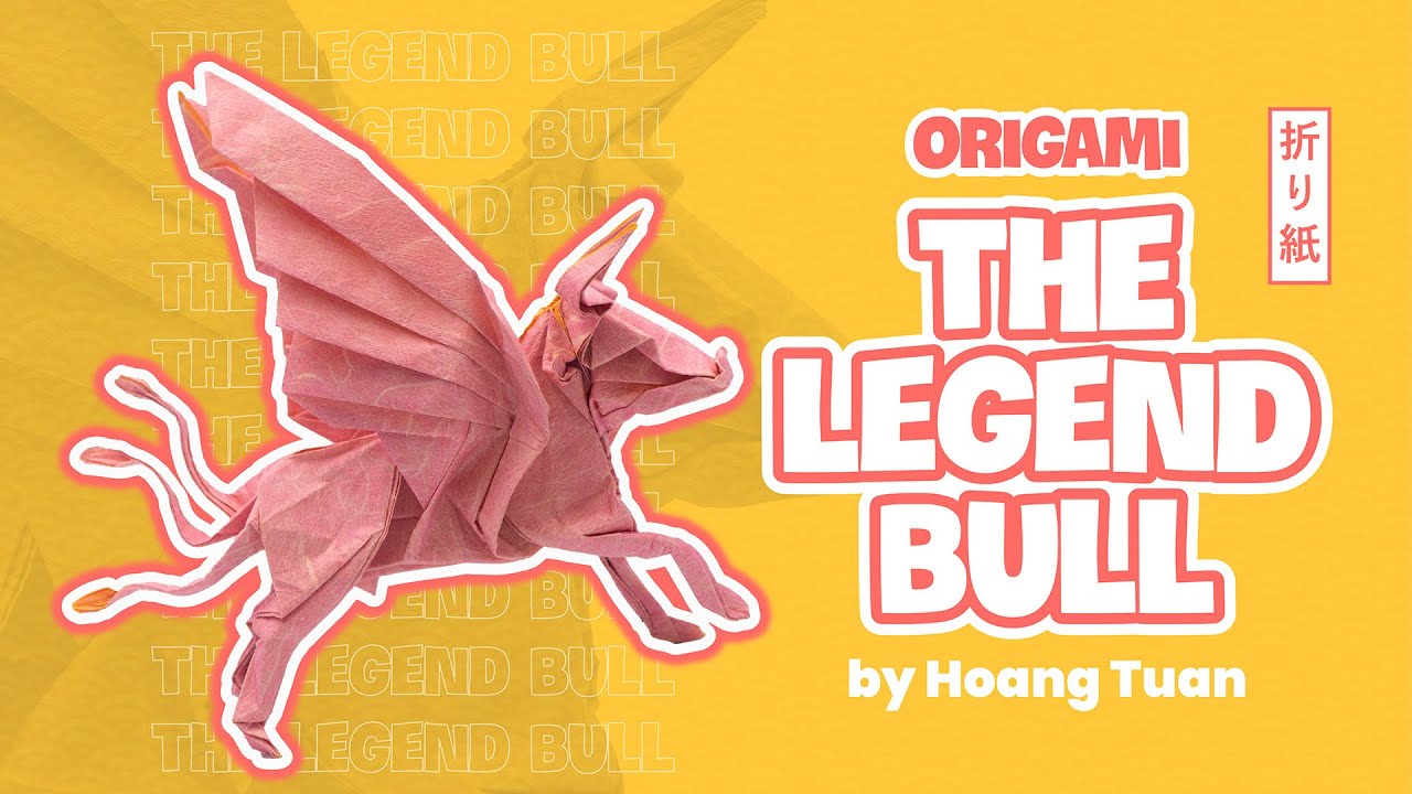 Folding an incredible winged bull from a piece of paper - YouTube