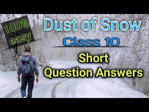 Dust of Snow Short Question Answer|| Class 10 || UP Board || # ...
