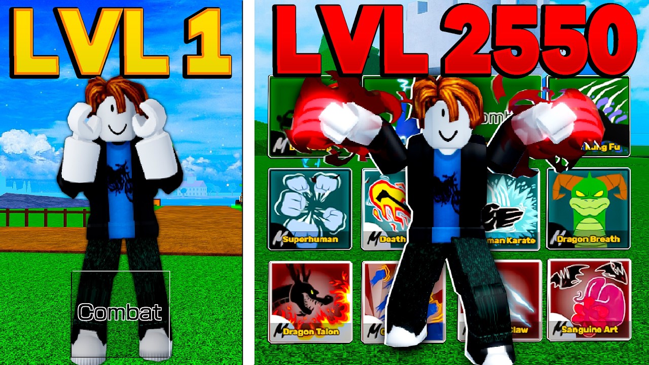 ¡DE NOOB AL MÁXIMO NIVEL ¡CON TODOS LOS ESTILOS DE LUCHA EN BLOX FRUITS ...