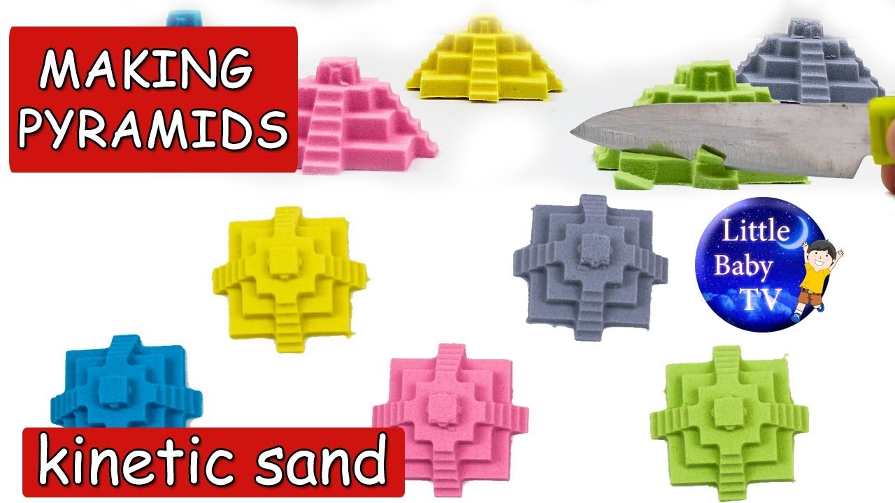 Learn Colors for Children with Making Kinetic Sand Pyramids - Fun and ...