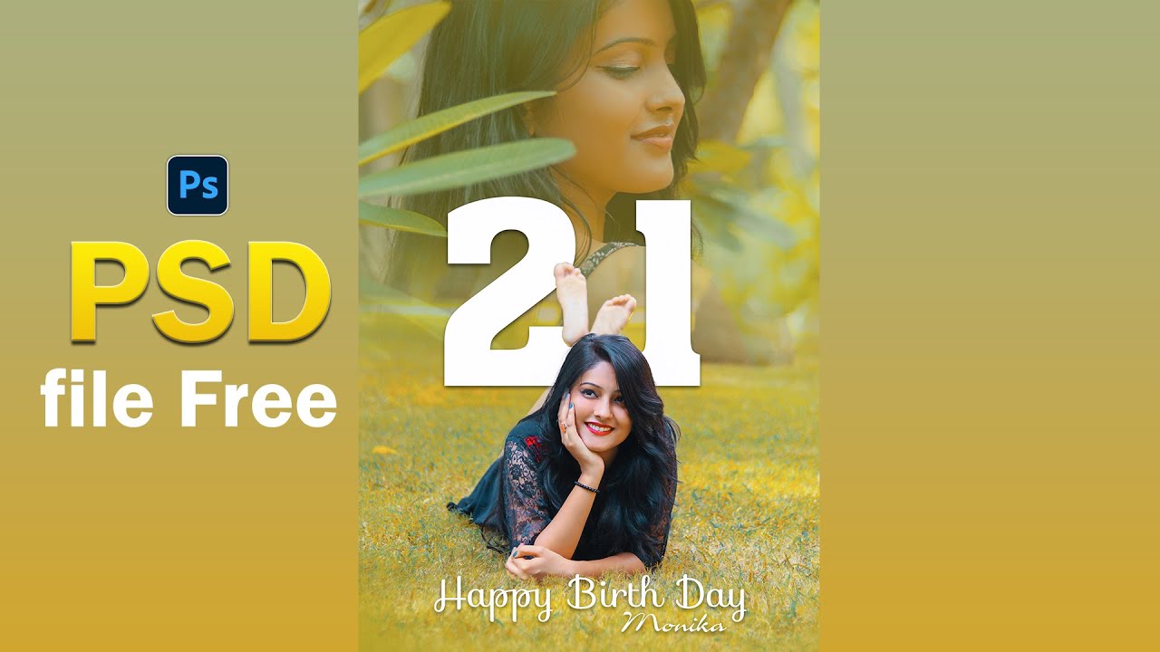 Birthday template Free PSD file |Photoshop Tutorial 2024 | Vidu Art ...