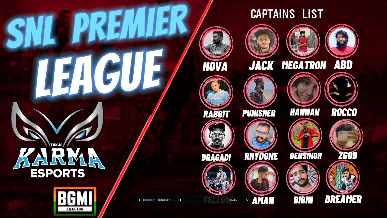 SNL PREMIER LEAGUE AUCTION | KARMA ESPORTS - YouTube