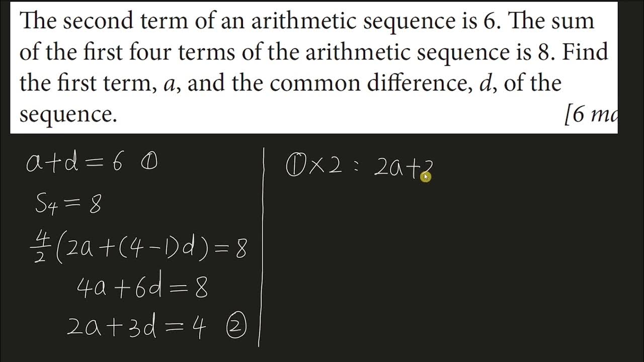 The second term of an arithmetic sequence is 6. The sum of the first ...