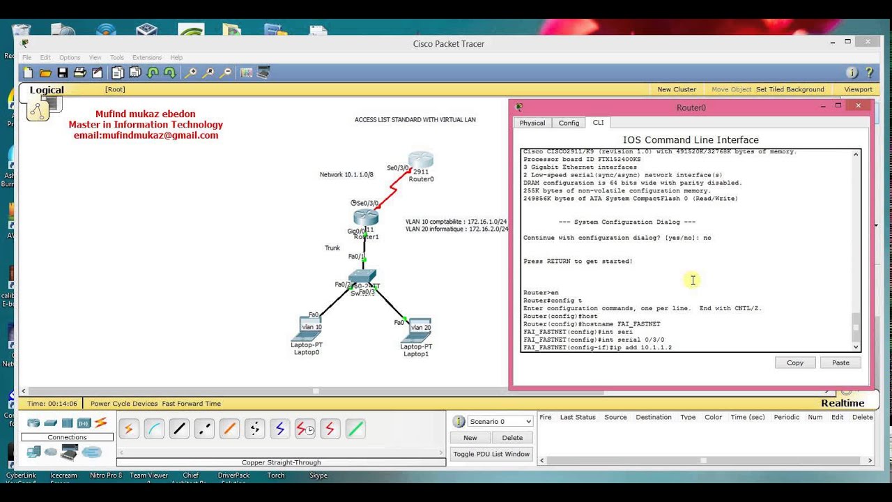 14 Configuration d'un access list standard avec le vlan - YouTube
