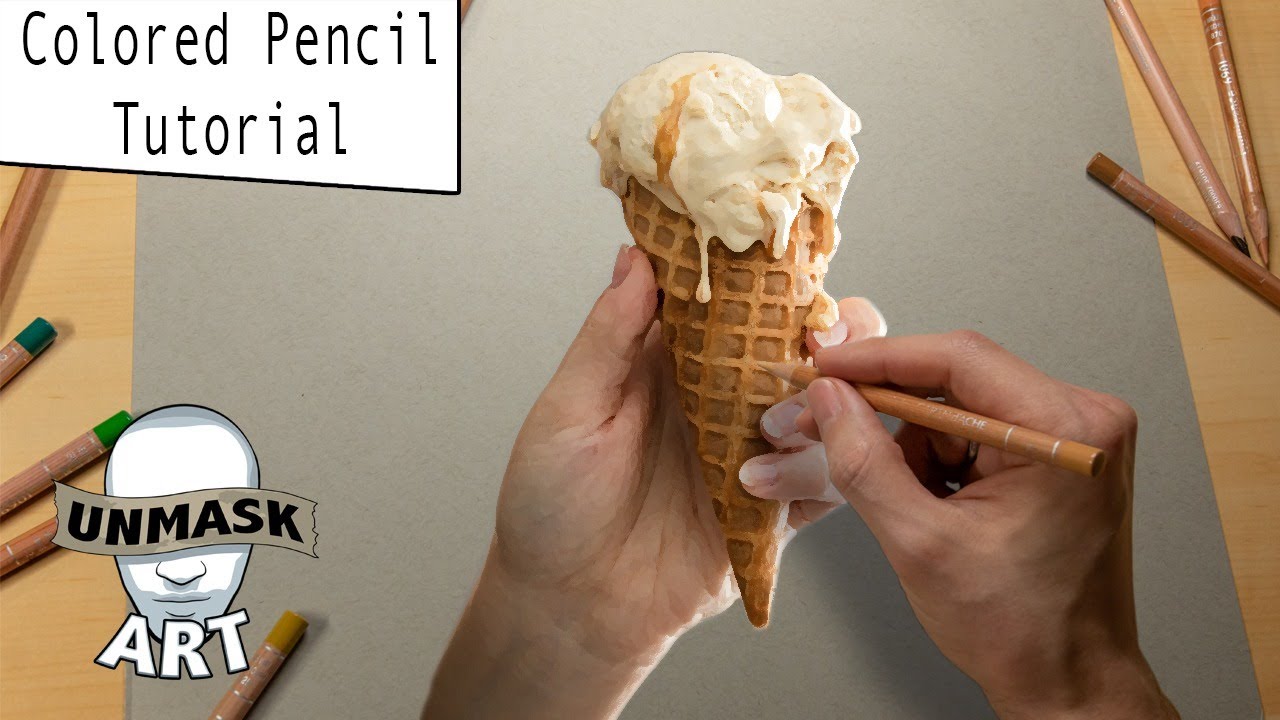 Ice Cream Colored Pencil Tutorial Part 3 - YouTube