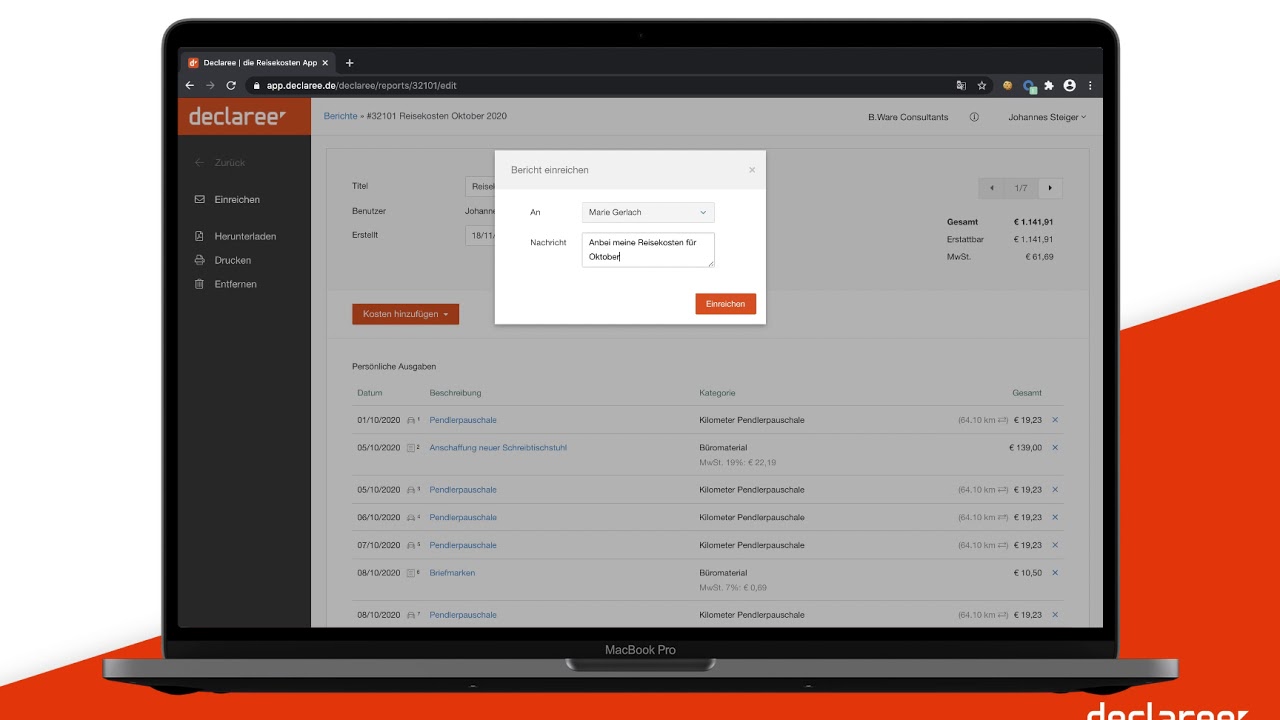 Declaree - Bericht einreichen (Web) - YouTube