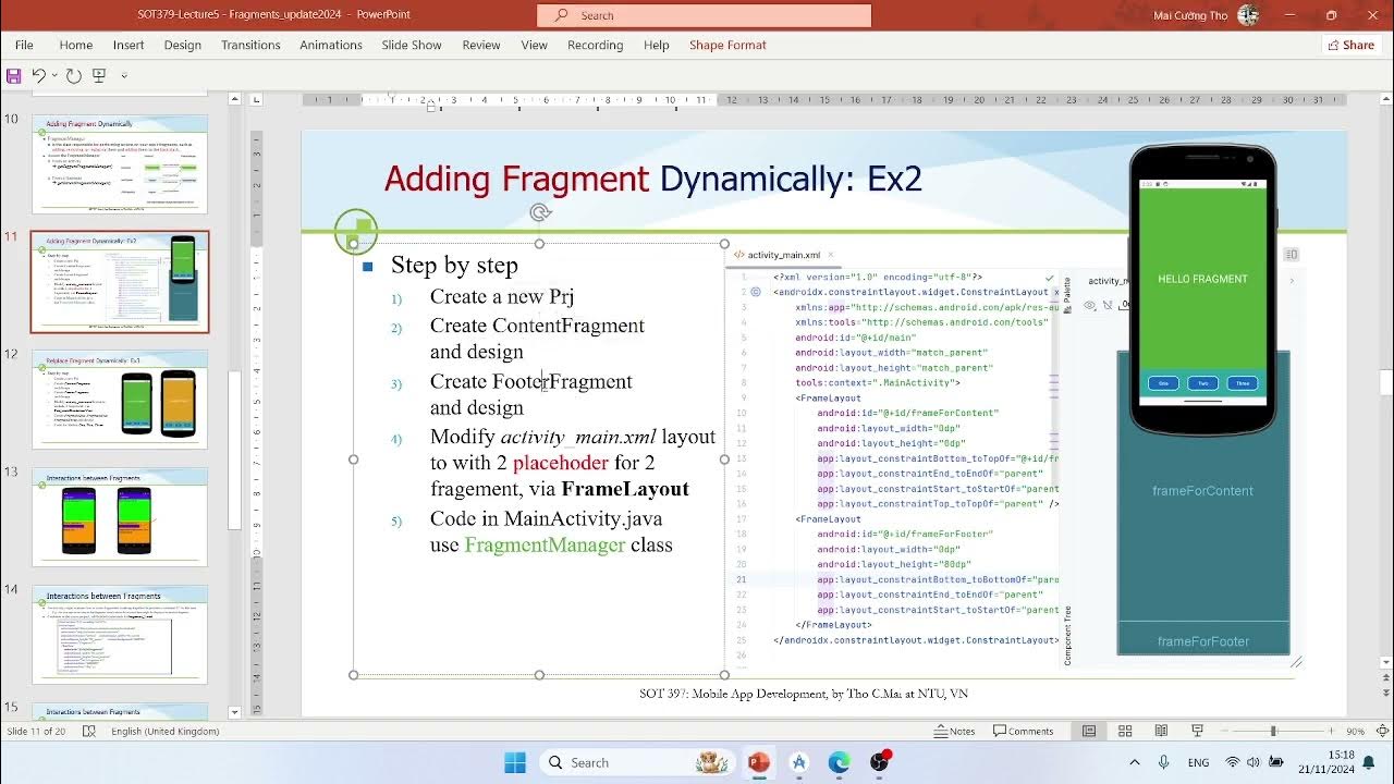 Fragment in Android - Labs-13.2: How to Add Fragments Dynamically in Android - YouTube
