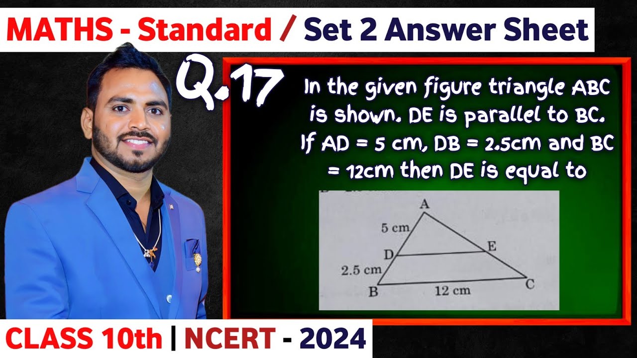 In the given figure triangle ABC is shown. DE is parallel to BC - YouTube
